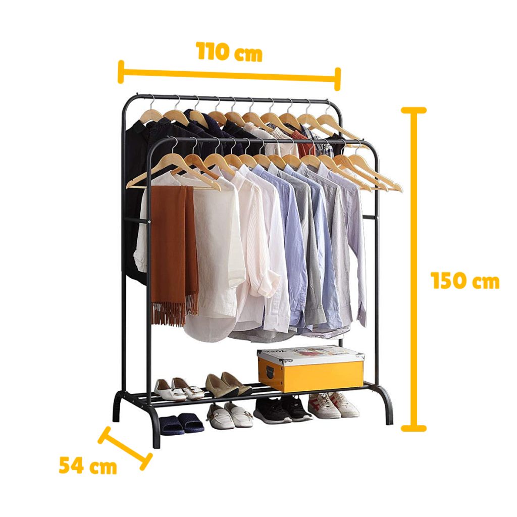 Perchero Metalico de Ropa Doble Barra Alba Hogar - Alba Hogar