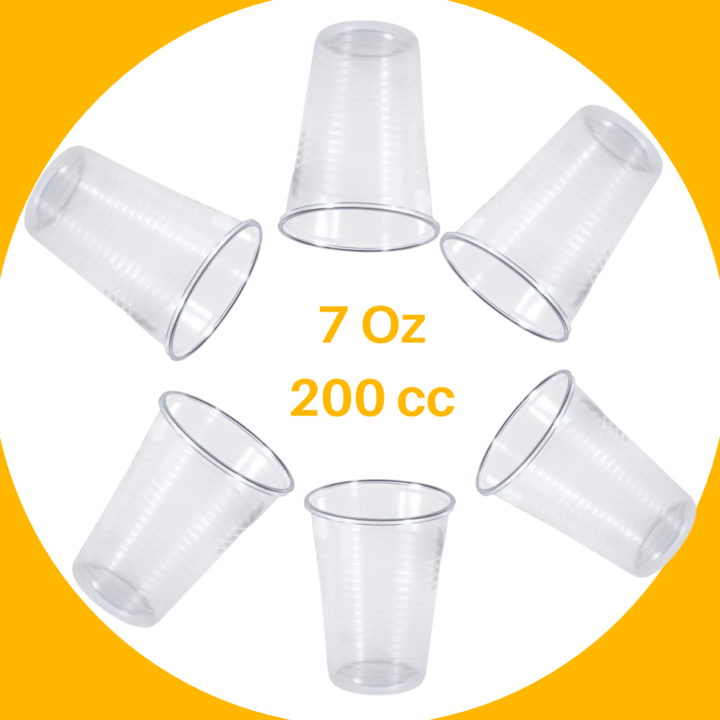 Vasos Plásticos Transparentes Desechables 7oz 200cc 50 Unid - Alba Hogar