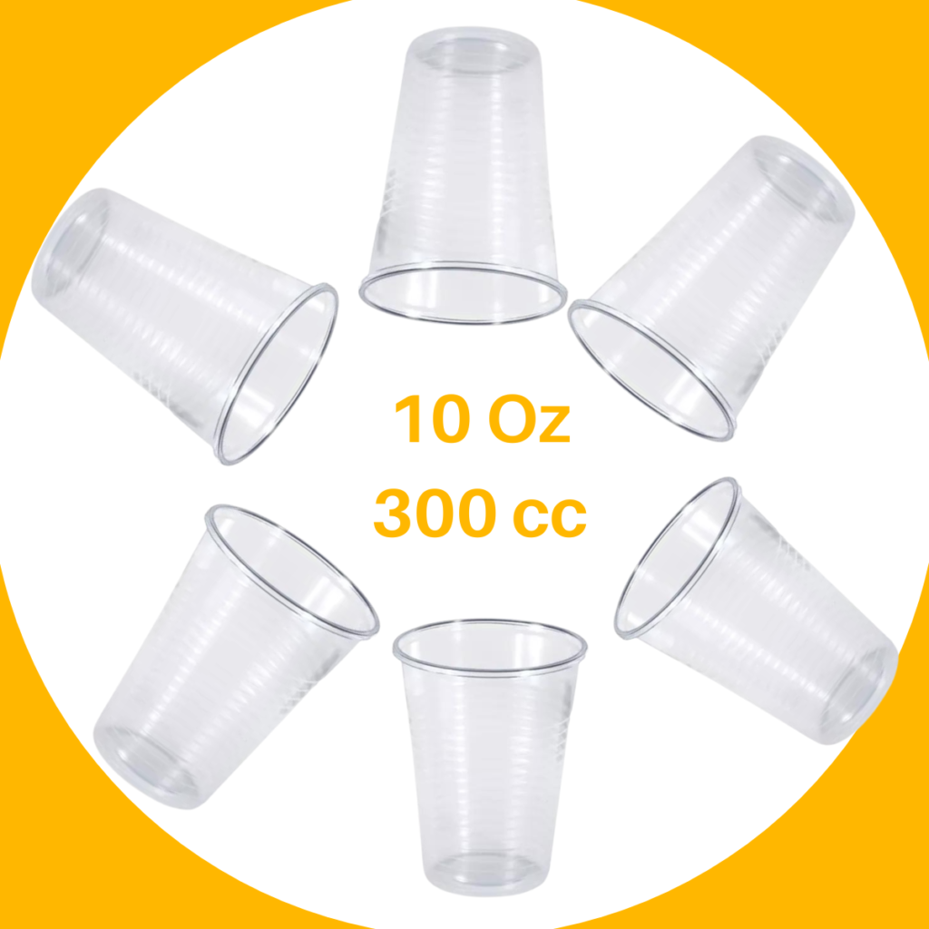 Vasos Plásticos Traslúcidos Desechables 10oz 300cc 50 Unid - Alba Hogar