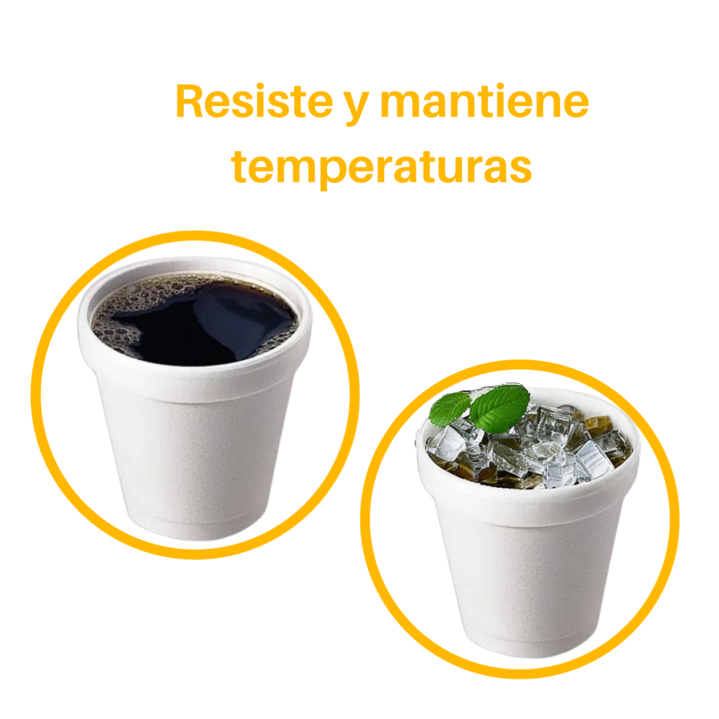 Vasos Térmicos de Plumavit Desechables 8oz Pack 25 Unid - Alba Hogar