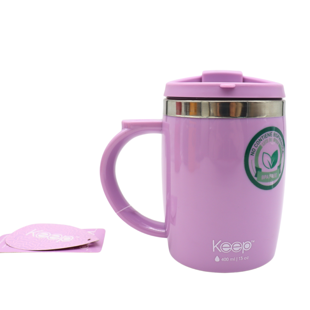 Mug Vaso Termo Marca Keep 400ml de Colores - Alba Hogar