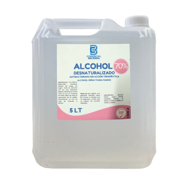 Alcohol Desnaturalizado al 70% Antibacterial 5L Con Registro ISP - Alba ...